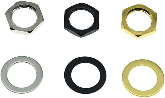20pcs Metric Guitar Input Output Jack Socket Nut and Washer | Reverb