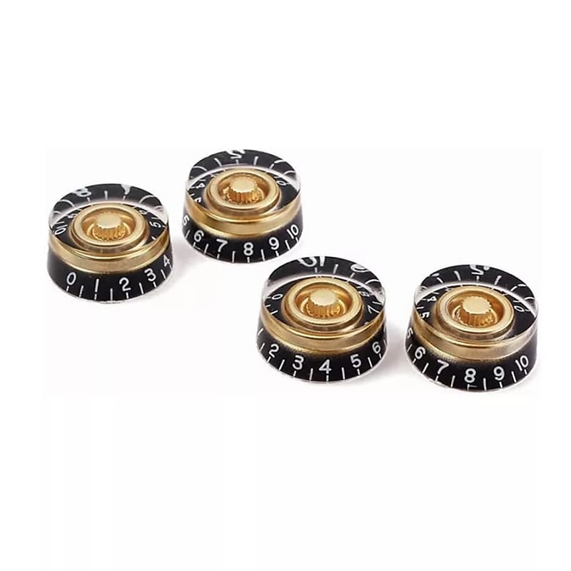 Gold & Black Electric Guitar Speed Knobs – Volume & Tone | Reverb
