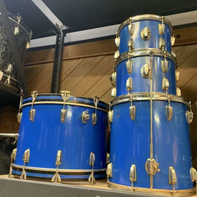 Ludwig Classic Maple 4-Piece Kit Late 1970s - Blue Cortex | Reverb
