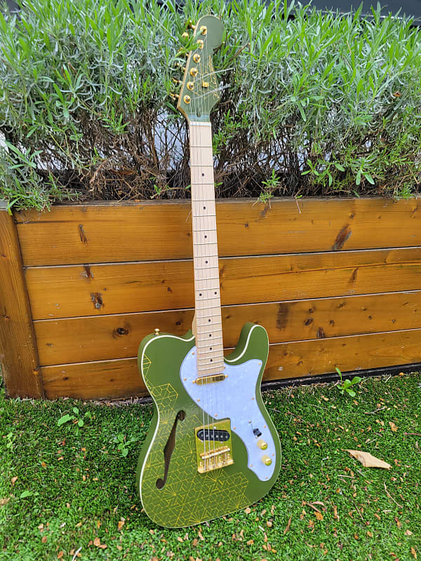 Partscaster telecaster Thinline 2024 - Olive drab | Reverb France
