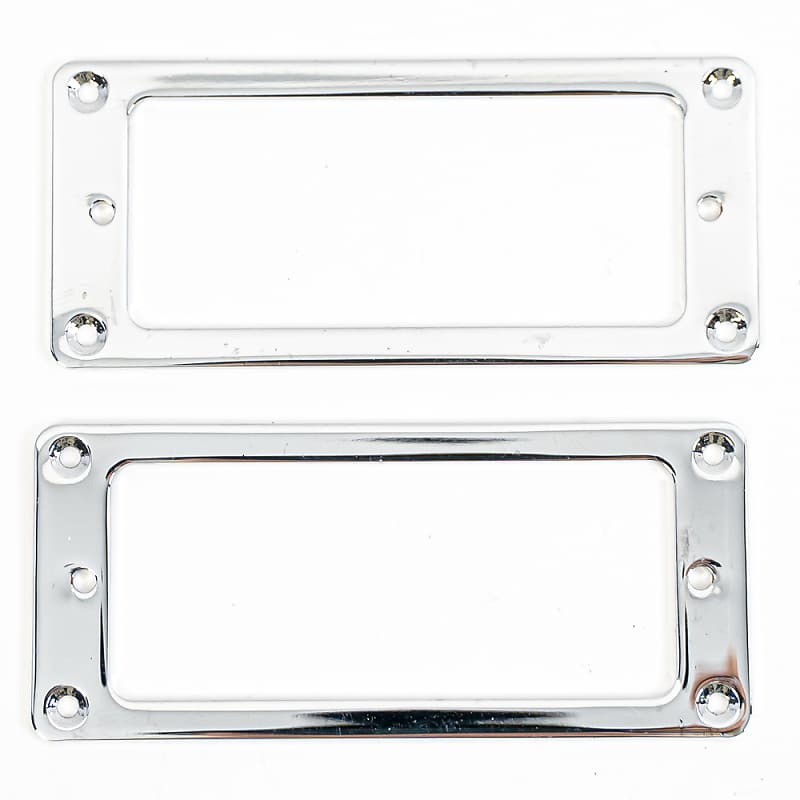 Set of 2 Chromed Brass Metal Mini-Humbucker Pickup Rings - | Reverb