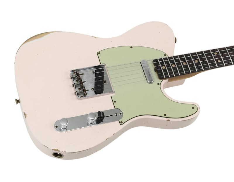 Fender Custom Shop 63 Telecaster Relic Faded Shell Pink | Reverb