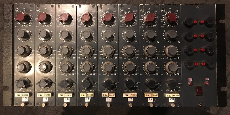 Vintage Neve 1073 8-Channel Mic Preamp EQ Racked with output | Reverb