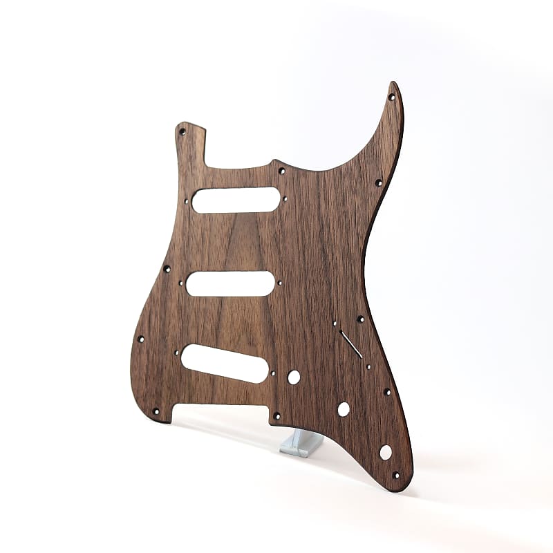 Wooden Pickguard for Fender Stratocaster guitar (Walnut) | Reverb UK
