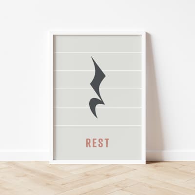 Note Rest Print - Musical Note Art, Music Notes Poster, | Reverb UK