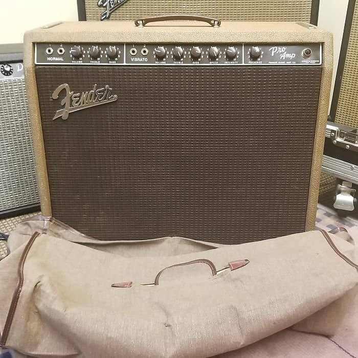 1960 Fender Pro Amp with Cover | Reverb