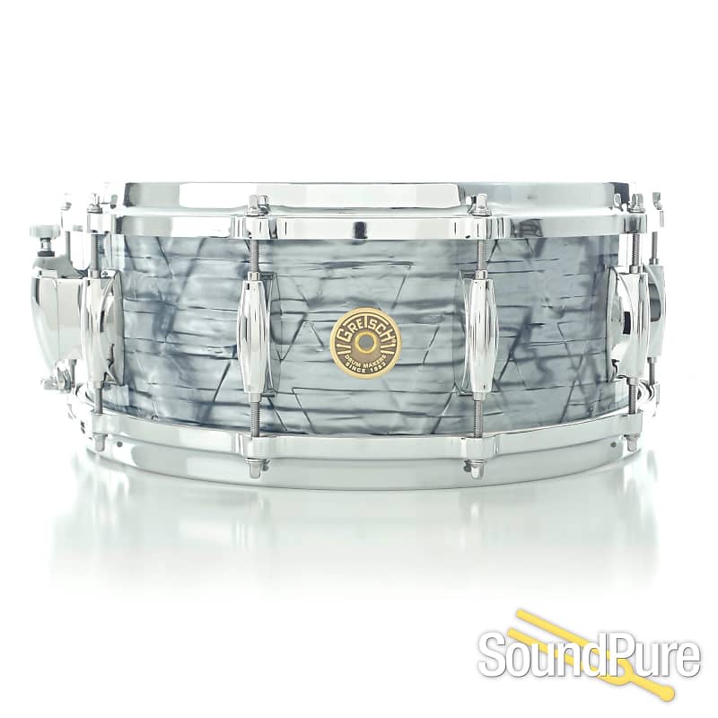 Gretsch 5.5x14 USA Custom Maple Snare Drum Sky Blue Pearl | Reverb