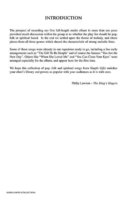 Simple Gifts Simple Gifts The Kings Singers | Reverb