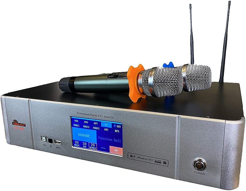 Pro Dual Wireless Karaoke Microphones w/ 1500W Amp & | Reverb