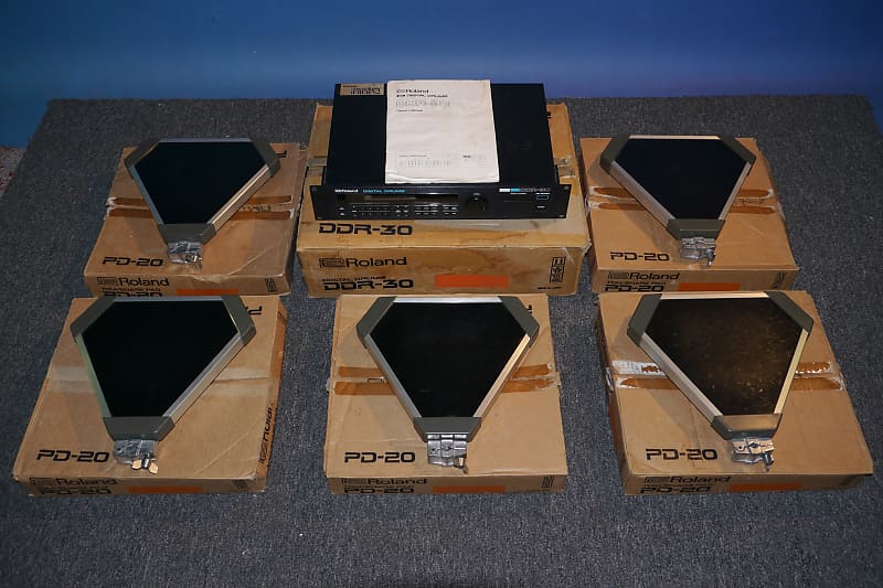 Vintage Roland DDR30 1980s Electronic Drum Kit with 5 PD-20 | Reverb