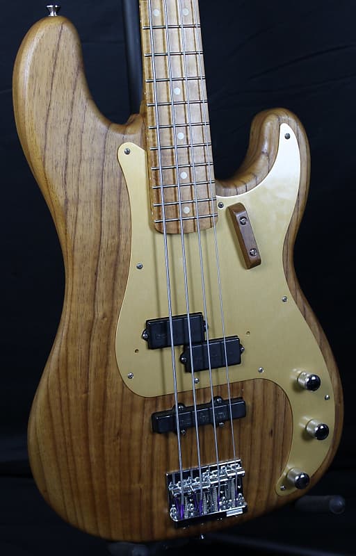Warmoth PJ Bass - Roasted Swamp Ash Body, Flamed Maple Neck, | Reverb