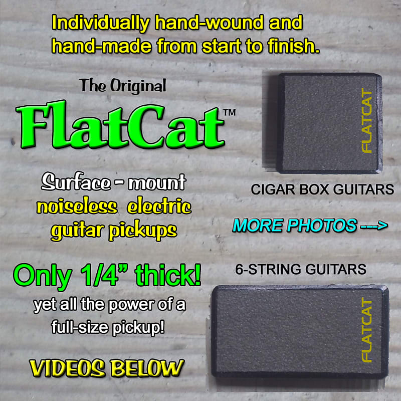 FlatCat Surface-Mount noiseless Mag Electric Guitar Pickup | Reverb