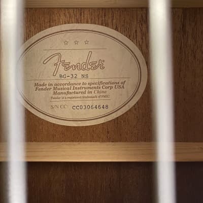 Fender BG 32 NS Acoustic Electric Bass Guitar w/ Hard Case - | Reverb