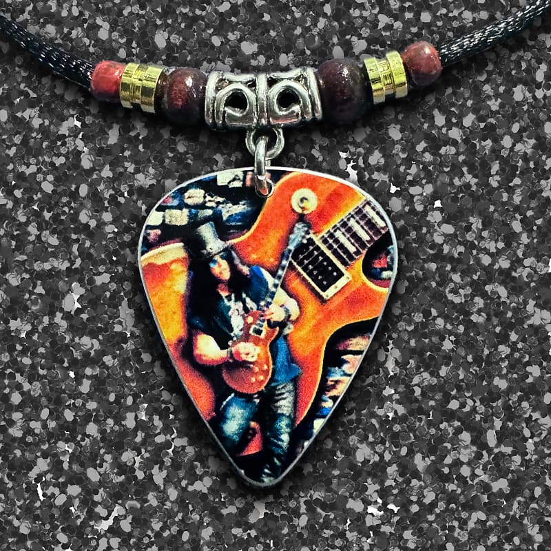 Handmade Slash Gnr tribute aluminum guitar pick necklace | Reverb