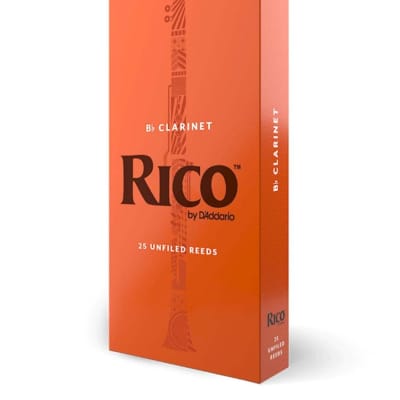 Rico B flat Clarinet Reeds 2 1/2 Hardness - Box of 25 | Reverb