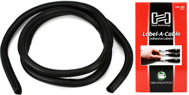 Hosa WHD-410 Black Split-Loom Cable Organizer Bundle with | Reverb