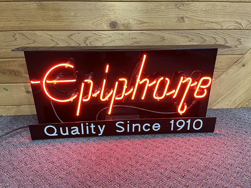 Vintage Epiphone Guitar Neon Dealer Only Store Display Sign | Reverb