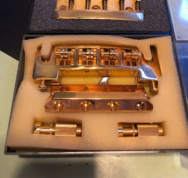 Schaller Bass Roller Bridge - NOS vintage - 80er - gold | Reverb