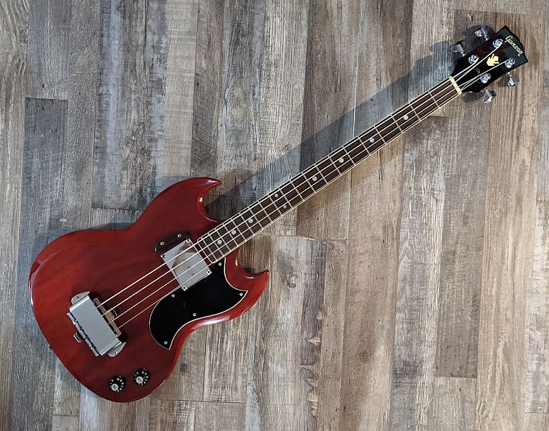 1970s Ganson (1969 EB0 tribute) 32" scale cherry red | Reverb Canada
