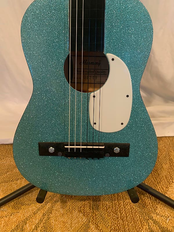 Harmony JahMod Nylon Parlor- Harmony 01429 - Blue Sparkle | Reverb