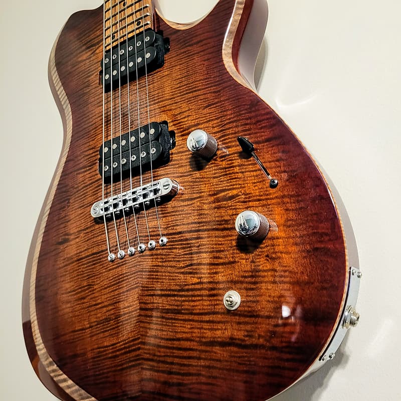 Kiesel SCB6M Sunset Burst Flame Top Zebrawood Board 5pc Neck | Reverb