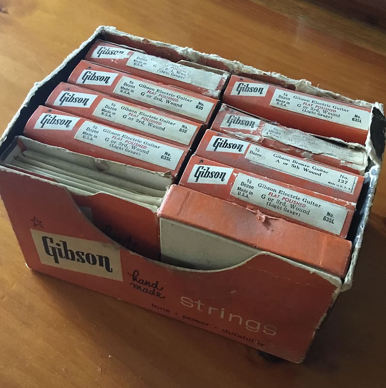 Lot of Various Un-used Vintage Strings, Gibson, Black | Reverb