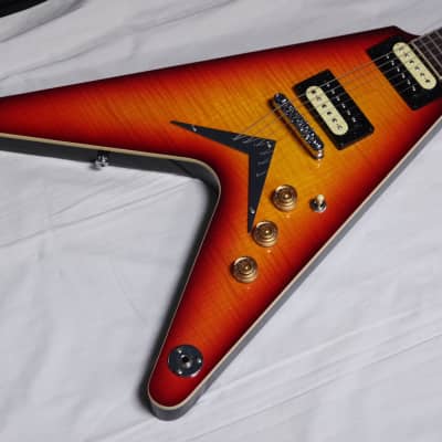 DEAN V 79 Flame Maple electric GUITAR Trans Cherry Sunburst | Reverb