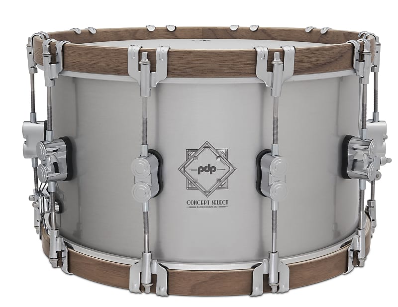 PDP Concept Select 8x14 3mm Aluminum with Walnut Wood Hoops | Reverb