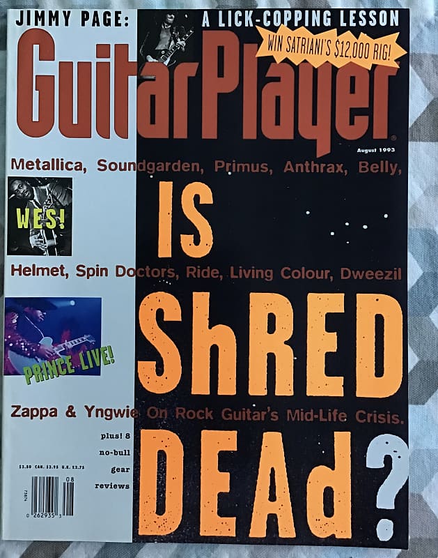 Guitar Player Magazine Back Issue August 1993: Is Shred Dead? | Reverb