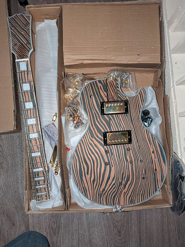 LP Style Zebrawood DIY Build Kit COMPLETE | Reverb
