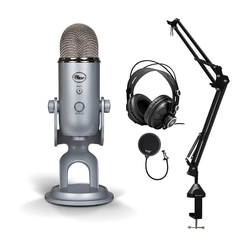 Blue Microphones Yeti USB Microphone with Stand, Headphones | Reverb