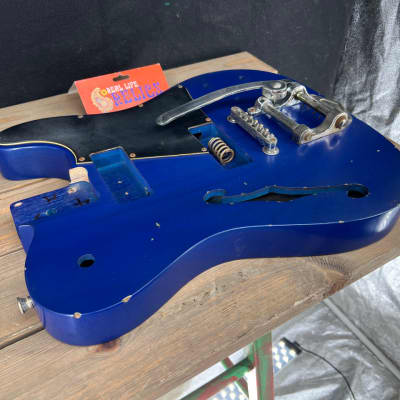 Real Life Relics Semi Loaded Tele® T Style Body F Hole Blue | Reverb