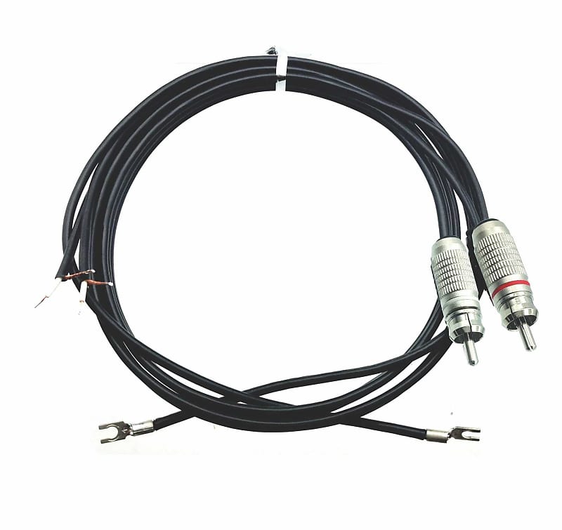 Turntable Cable RCA to Bare End with Ground Lugs - 3 Meter | Reverb