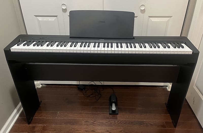 Yamaha P143-B Digital Piano with Stand and Sustain Pedal | Reverb
