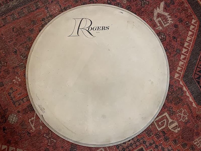 Vintage Rogers Bass Drum Head Logo Badge 20 Inch | Reverb