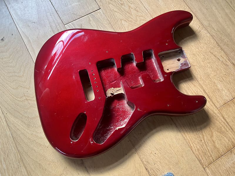 Aria S or Superstrat Type Body 2004 Candy Apple Red | Reverb
