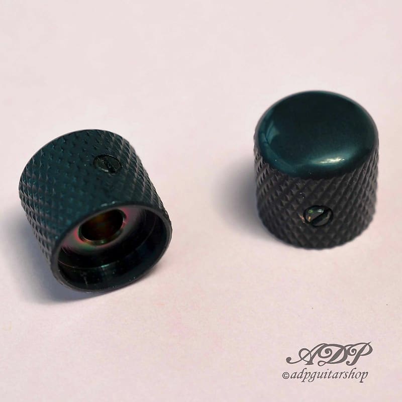 2 Telecaster Metal Black Big Grip Dome Knobs for Solid Shaft | Reverb