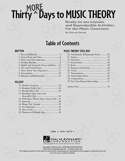 Thirty More Days To Music Theory Ready To Use Lessons And | Reverb