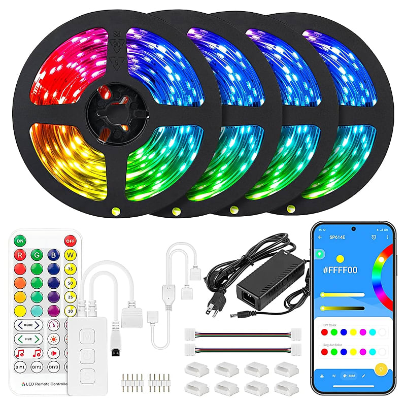 Rgbw Bluetooth Music App 65.6Ft Led Strip Lights Rgb+Cool | Reverb