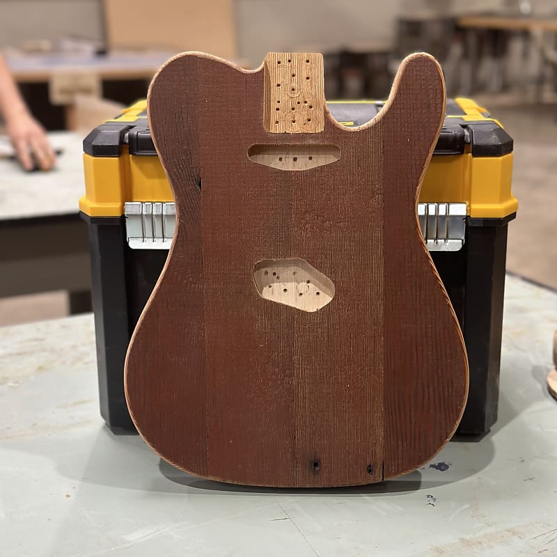 SHC - tele style - Red Barncaster , reclaimed old growth pine | Reverb