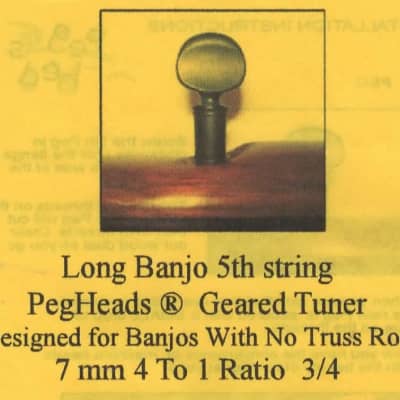 Banjo 5th String Tuning Peg-(PegHeds) Geared-Long- Designed | Reverb