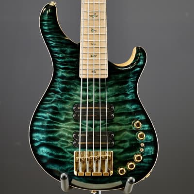 PRS Private Stock Gary Grainger 5 String Bass Teal Burst | Reverb