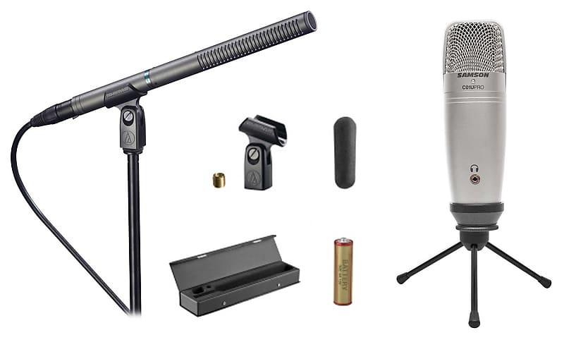 Audio Technica AT897 Shotgun Condenser Microphone+Case+Samson | Reverb