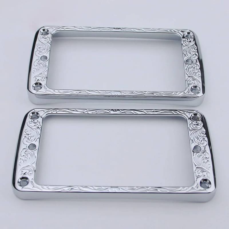Chrome Vintage Engraved Guitar Les Paul LP Style Pickup Rings | Reverb