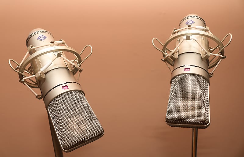 Vintage Neumann U87 Microphone Pair (c. 1975) w/ Shockmount & | Reverb