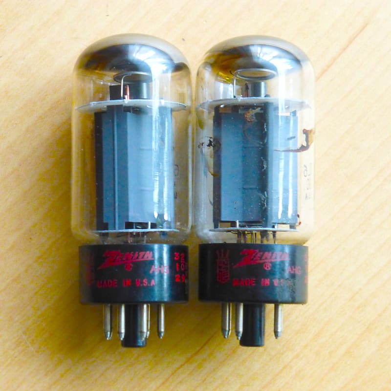 Vintage Matched Pair Zenith / Sylvania 6L6GC Output Tubes, 5% | Reverb