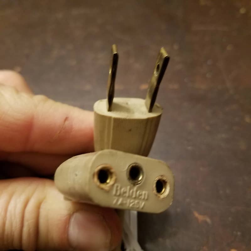 1 Belden Non-polarized Original Vintage 3-pin Power Cord | Reverb