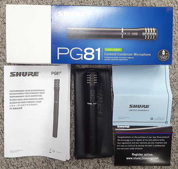 Shure PG81 Cardioid Condensor Instrument Microphone Black | Reverb