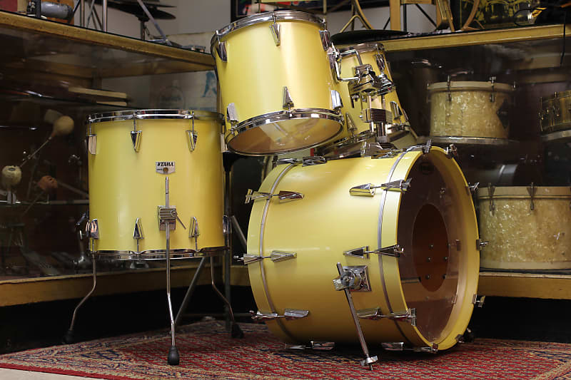 1980's Tama Granstar in Silky Yellow 11x12 12x13 16x16 16x22 | Reverb