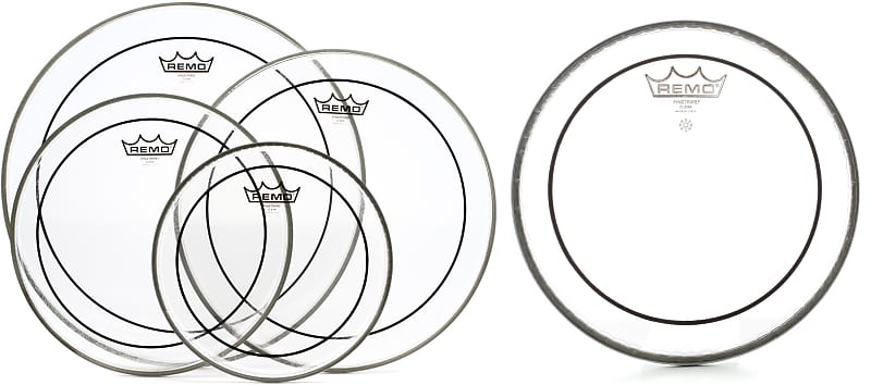 Remo Pinstripe Clear 4-piece Tom Pack - 10/12/14/16 inch | Reverb